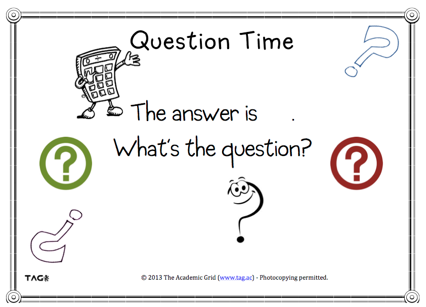 Key Stage 2 (Ages: 7-11) - What's The Question Poster - Classroom ...